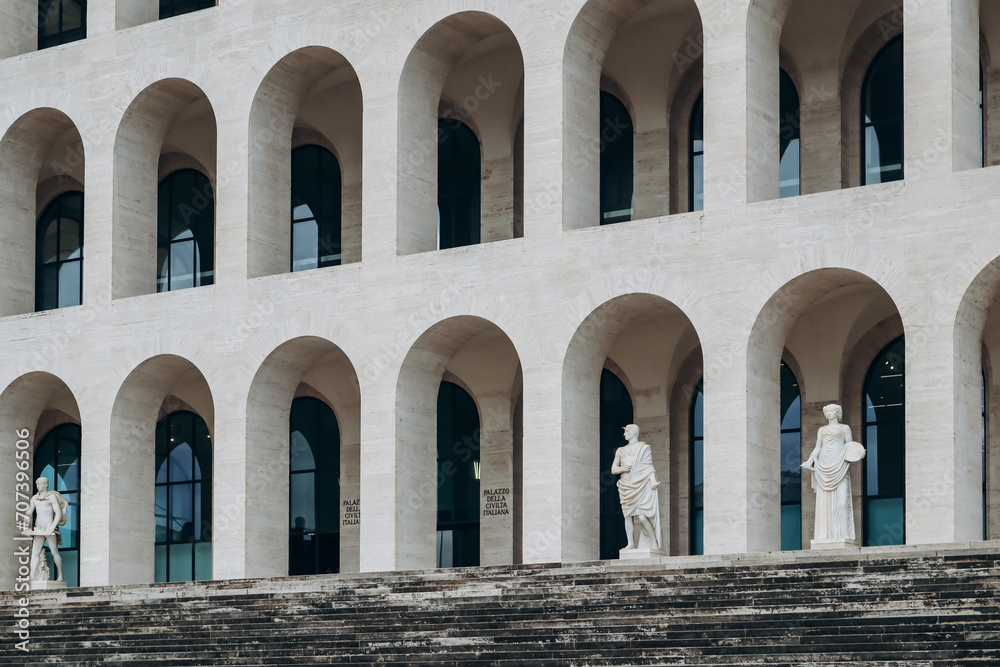 The Palazzo della Civilta Italiana, also known as the Colosseo Quadrato ...