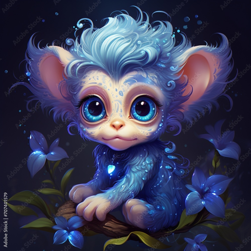 Whimsical adorable cute chibi baby monkey compo pictures Ai generated ...