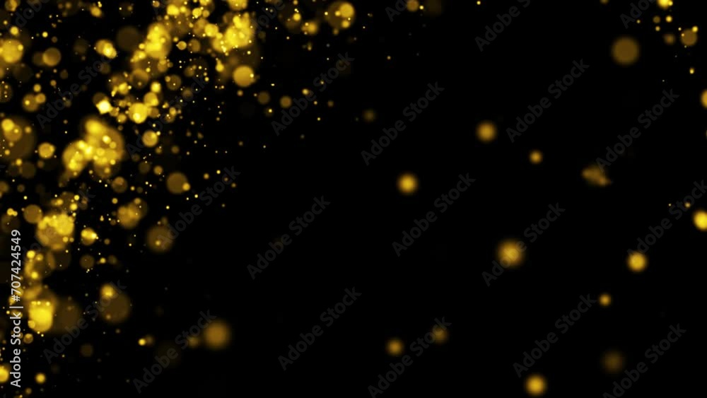 Particle gold dust flickering on black background. Gold Particles ...