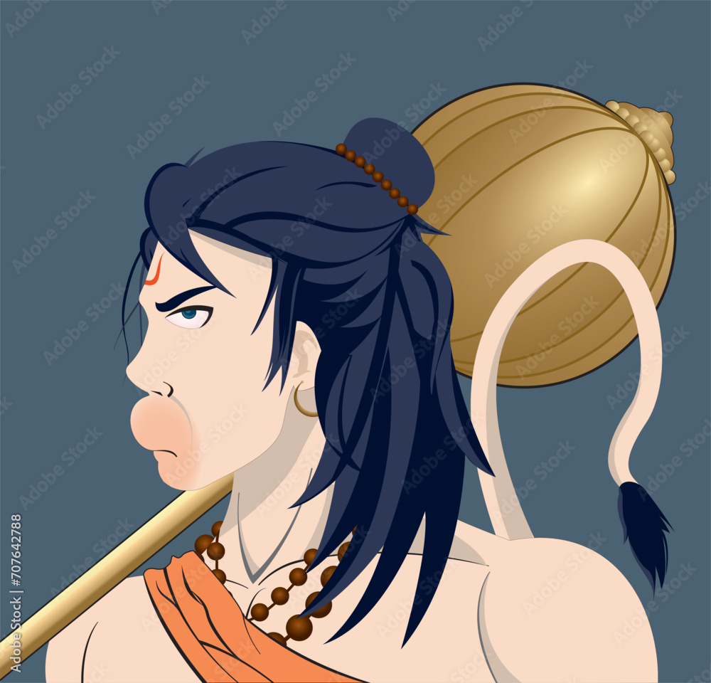 Hanuman | divine warrior | anime Stock Vector | Adobe Stock