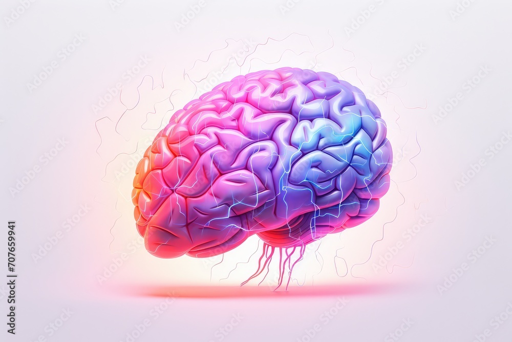 3D Brain Vector Icon Mind illustrate neuron connections crucial in ...
