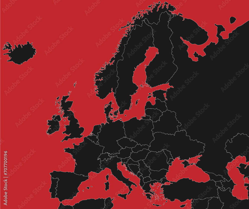 map of europe for adobe illustrator Stock Vector | Adobe Stock