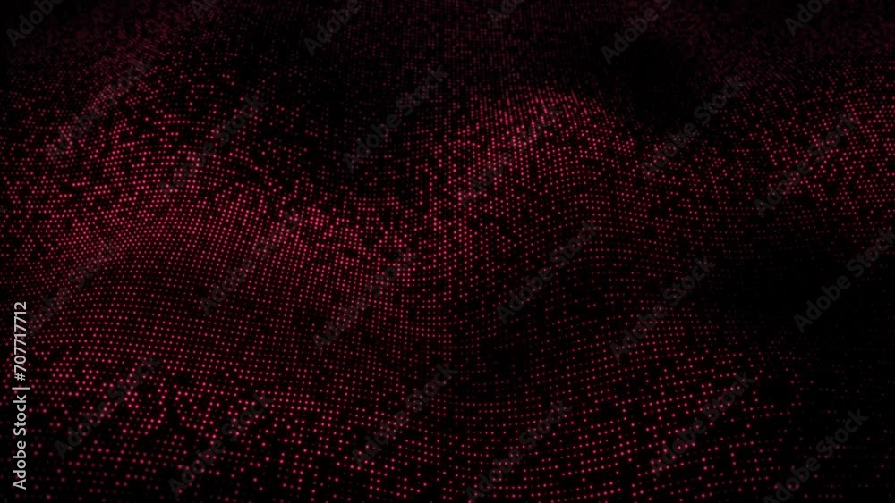 Abstract digital dynamic particle waves with light motion lights ...