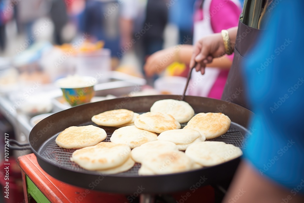 arepas being sold at a street food market stall Stock Photo | Adobe Stock