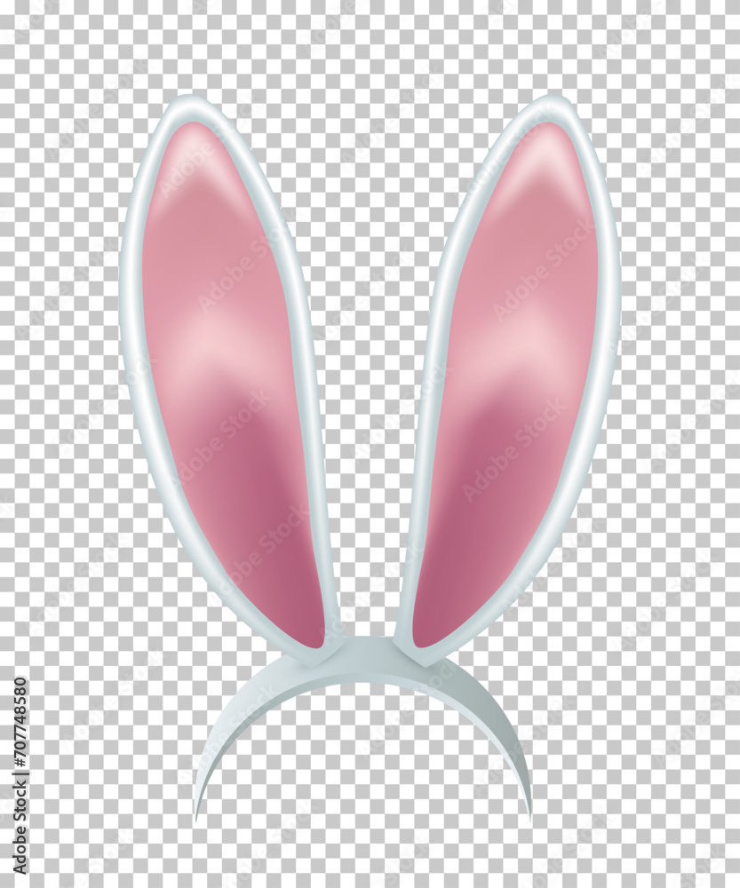 Rabbit ears realistic 3d vector illustration. Easter bunny ears kid ...