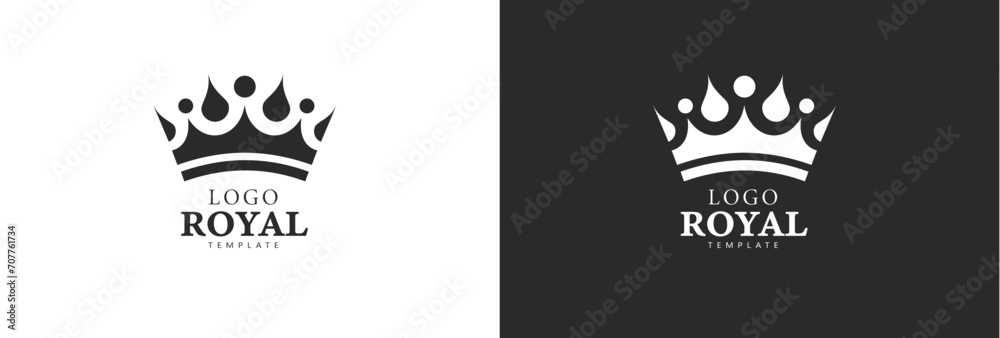 Logo Royal. Crown silhouette. Template design vector. Black and White ...