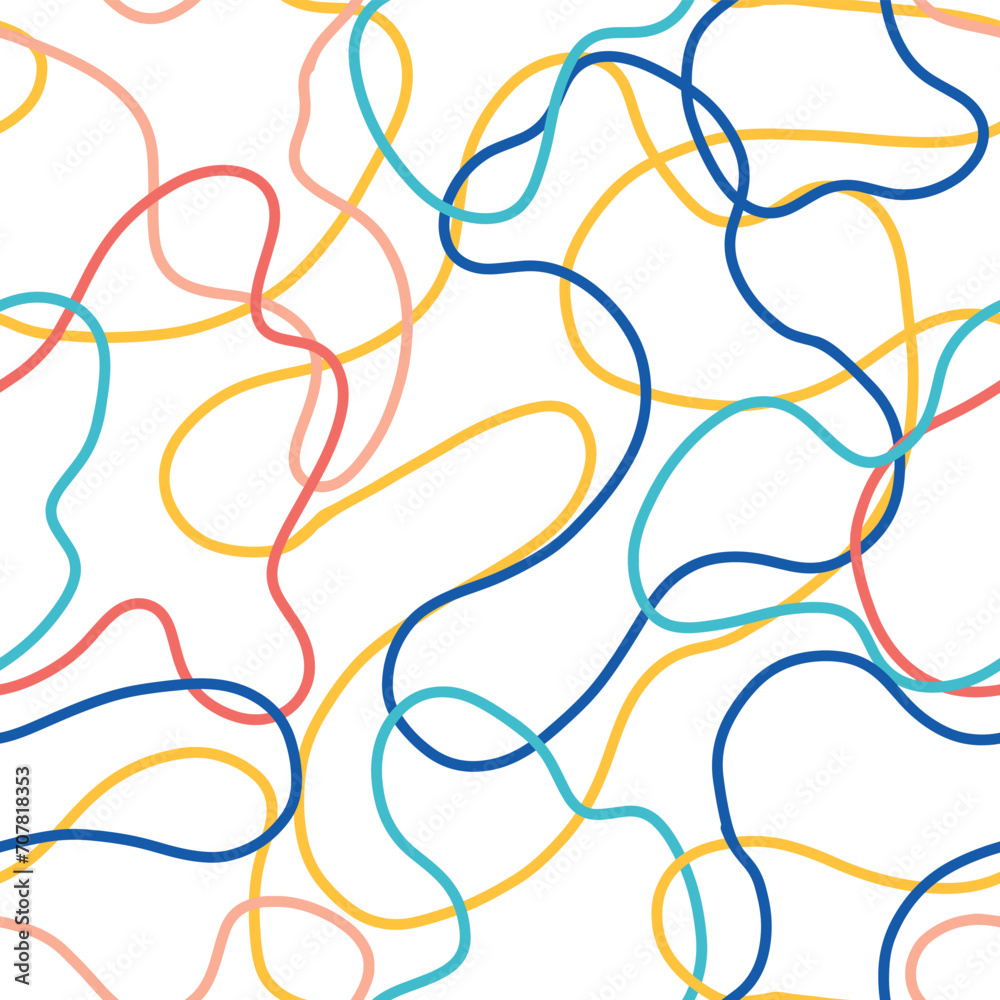 Colored Lines Decorative seamless pattern. Repeating background ...
