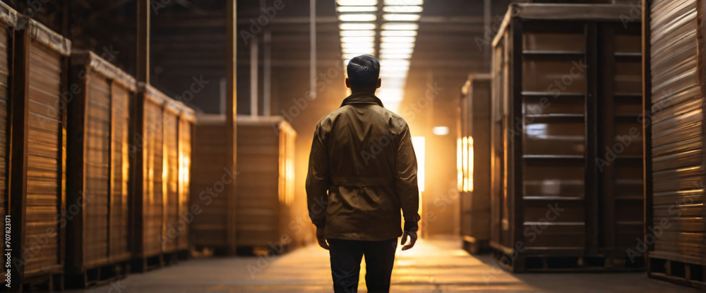 packing the box with a mesmerizing depiction of an Employee, their back ...