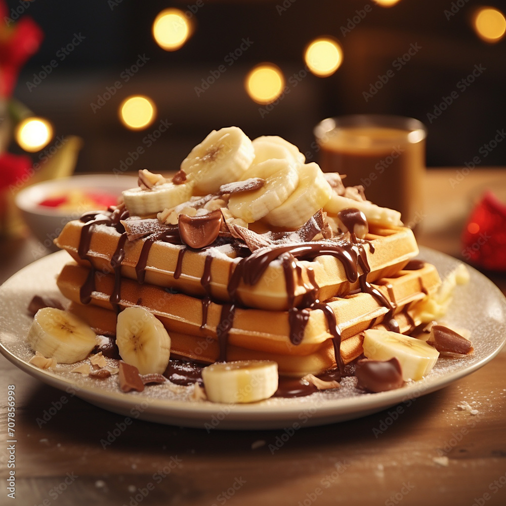 Ferrero Rocher waffles. The waffles should be perfectly cooked, with a ...