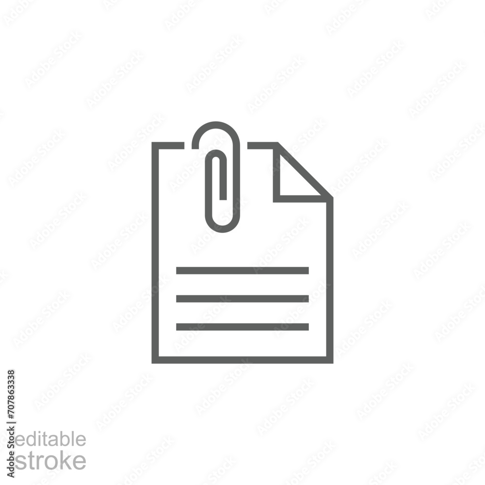 Vecteur Stock File attachment icon. Simple outline style. Paper clip ... Vecteur Stock File attachment icon. Simple outline style. Paper clip ...