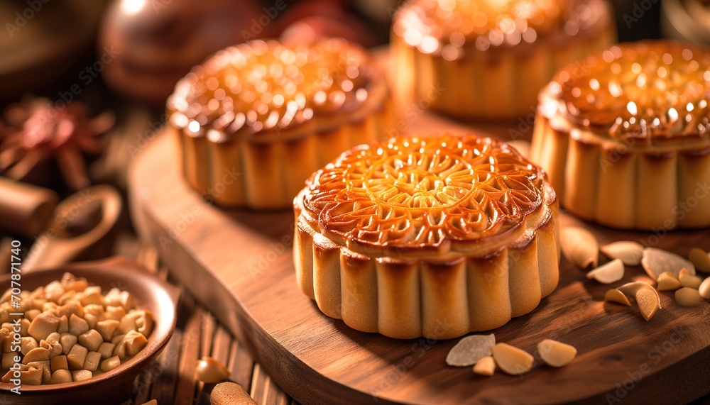 Delicious Chinese Mooncakes Stock Photo | Adobe Stock
