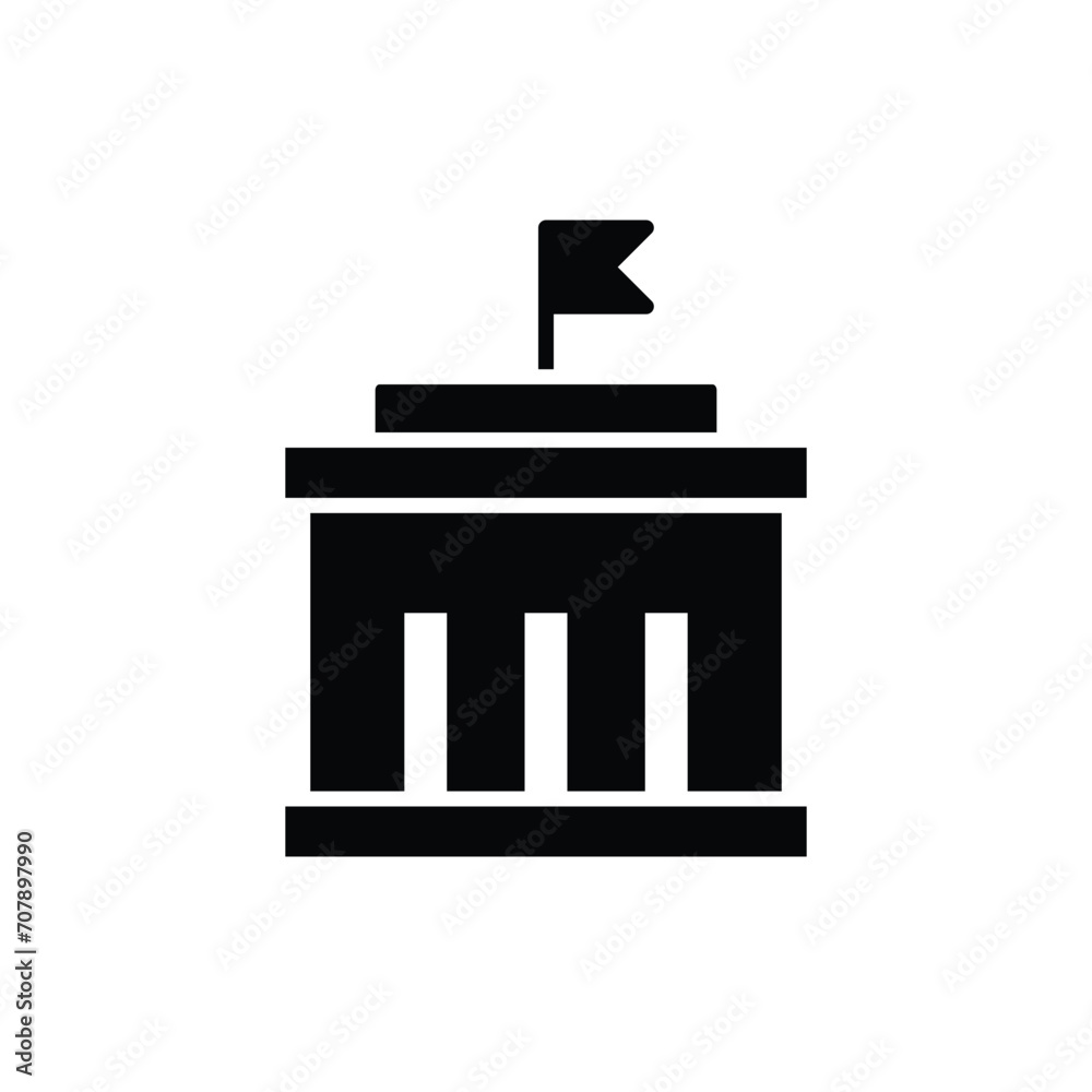 City hall building icon. Simple solid style. Municipal, hall town ...