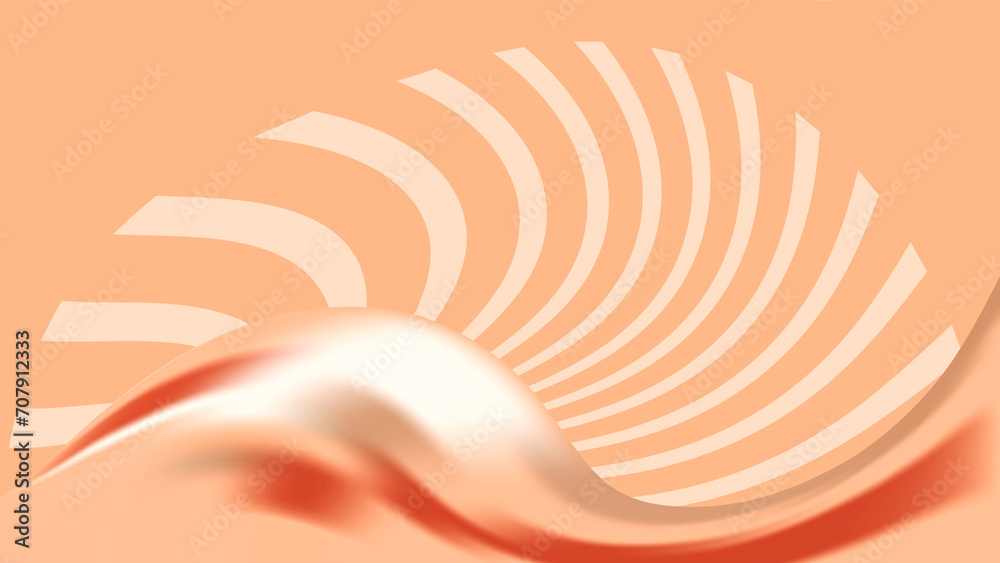 Abstract Peach Fuzz background with liquid neon light waves. Innovation ...