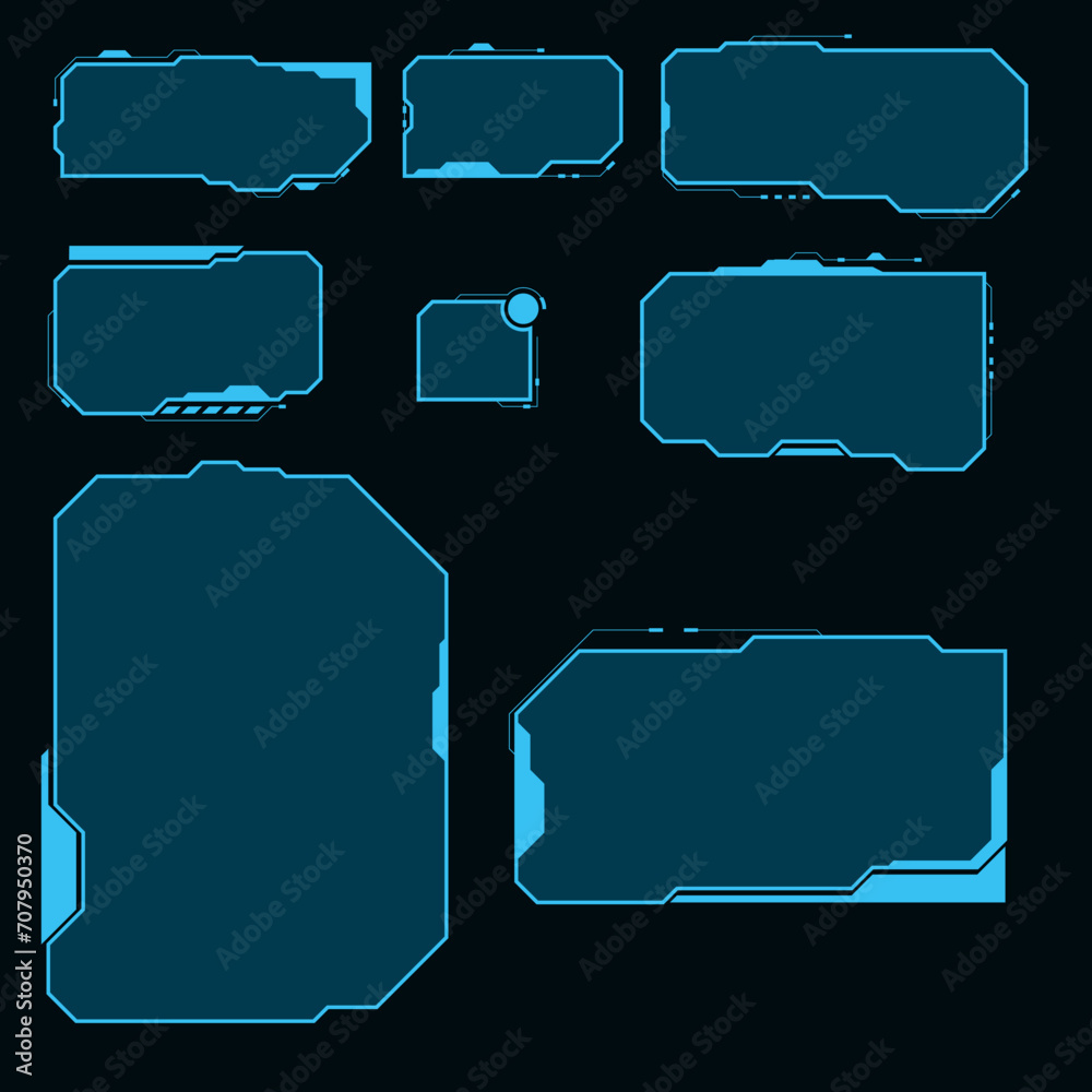 futuristic modern user interface elements, hud control panel. high tech ...