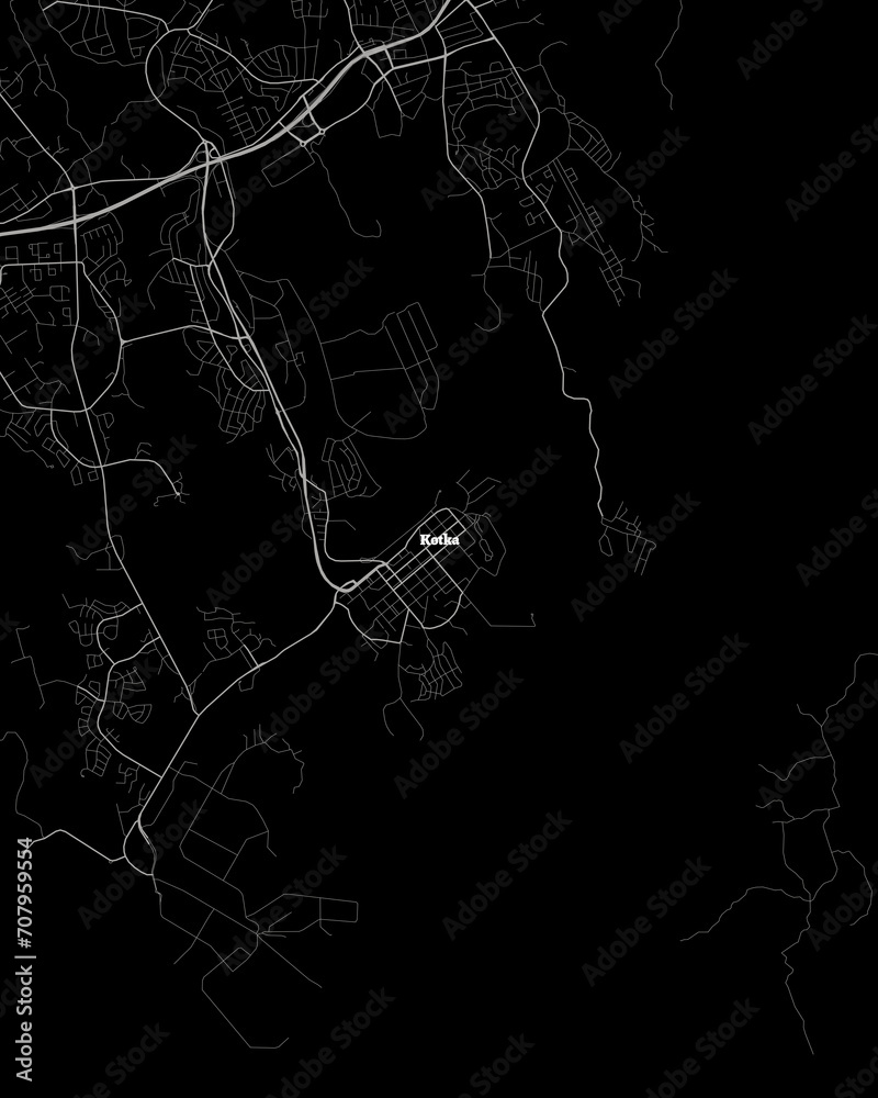 Kotka Finland Map, Detailed Dark Map of Kotka Finland Stock ...