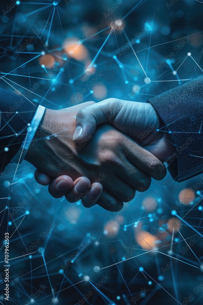 Two people shaking hands in a close-up shot. Suitable for business ...