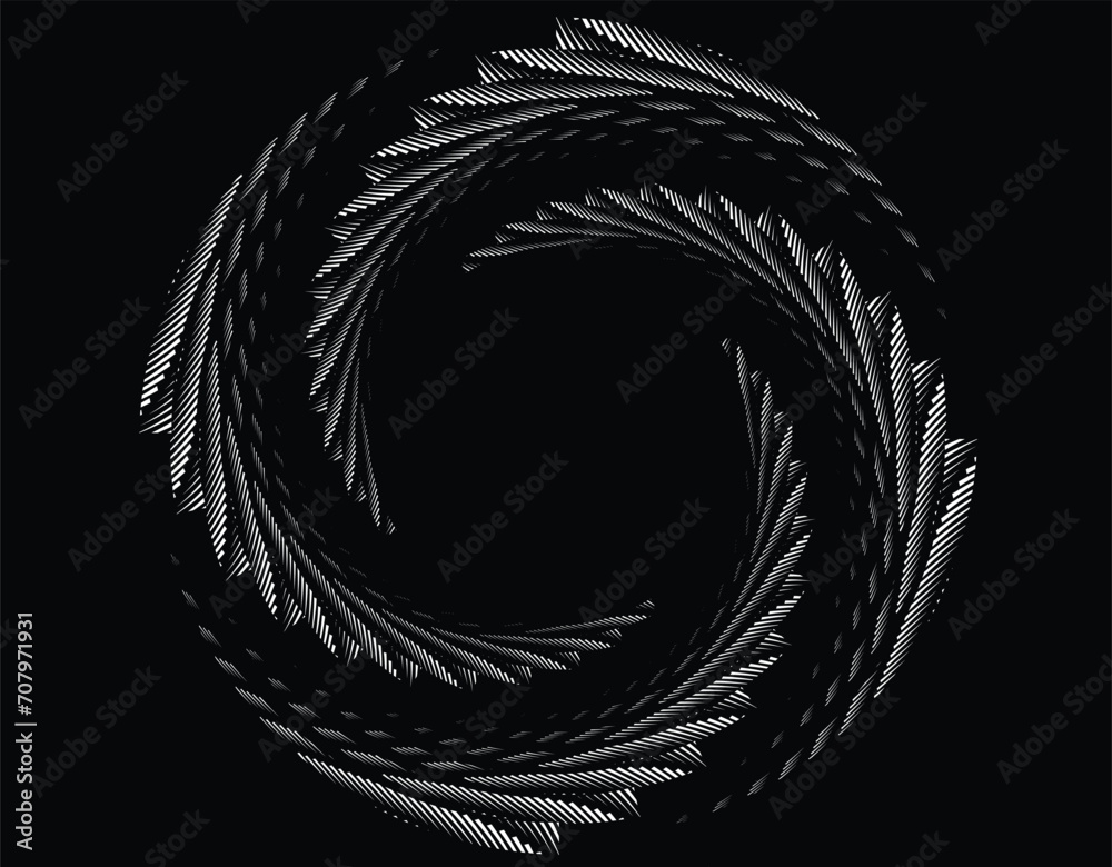 White halftone dots in vortex form. Geometric art. Trendy design ...