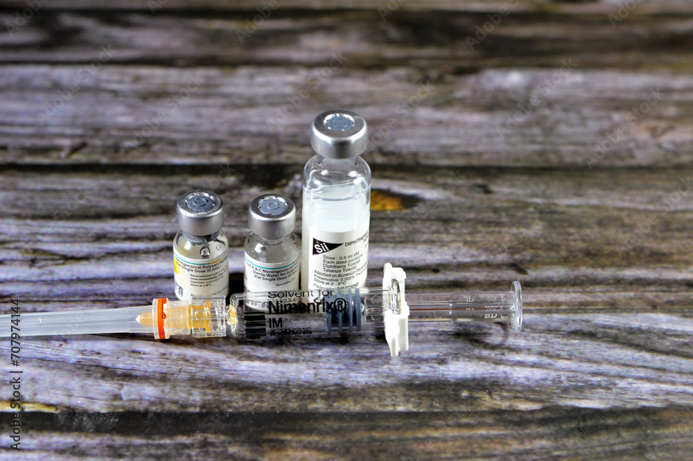 Cairo, Egypt, January 11 2024: Nimenrix vaccine, Purified ...