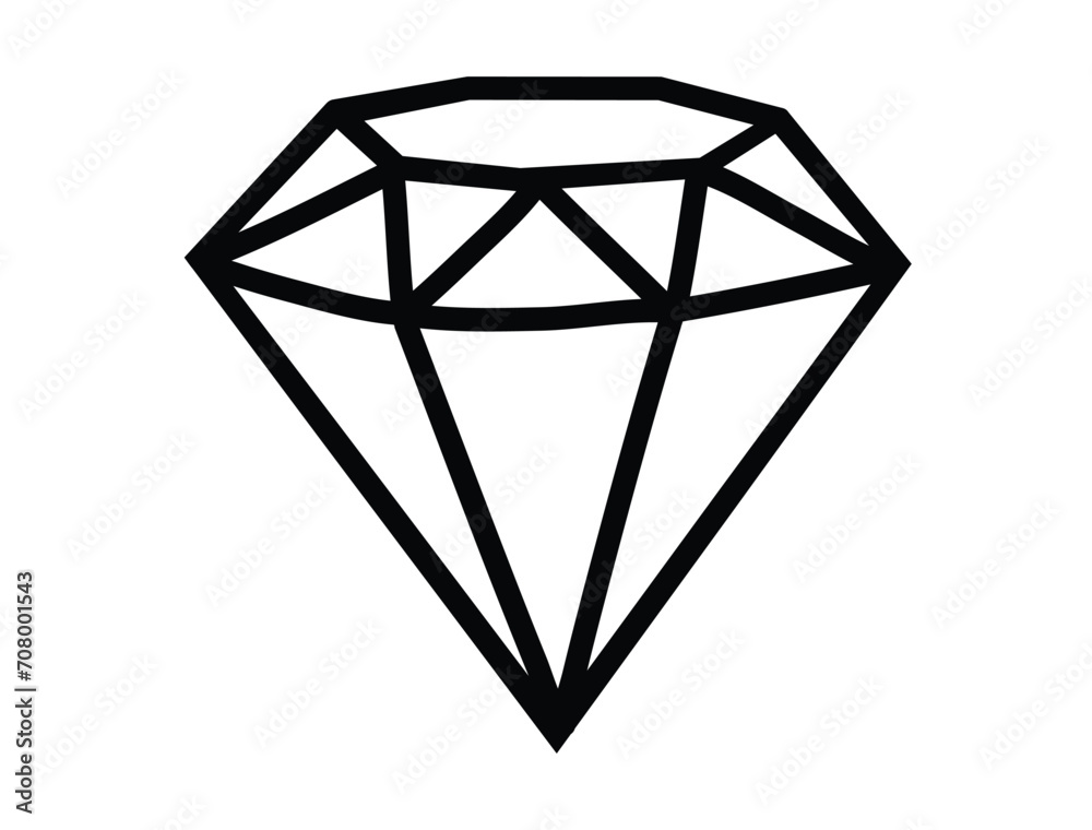 Outline Diamond shape silhouette vector art Stock Vector | Adobe Stock