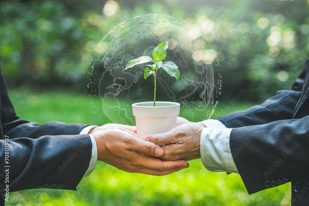 Environmental Collaboration in green business people conserve the green ...