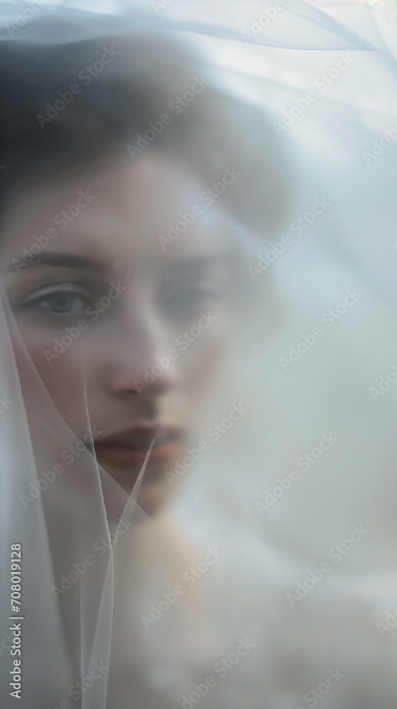 woman veil head wuthering heights pale wearing translucent sheet soft ...