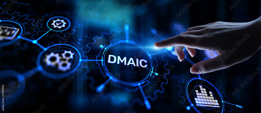 Plakát DMAIC Define Measure Analyze Improve Control Industrial business ...