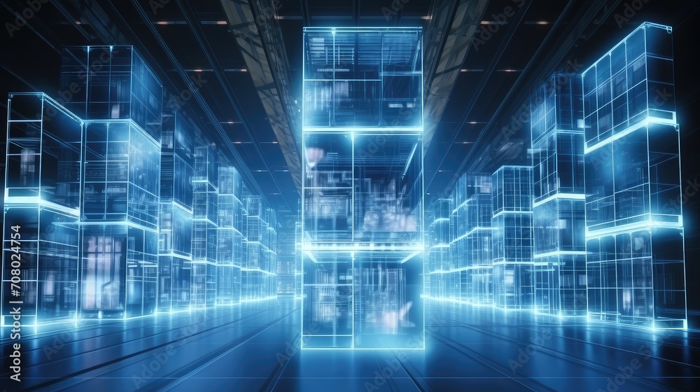 Modern accounting and warehousing of containers in large storage areas ...