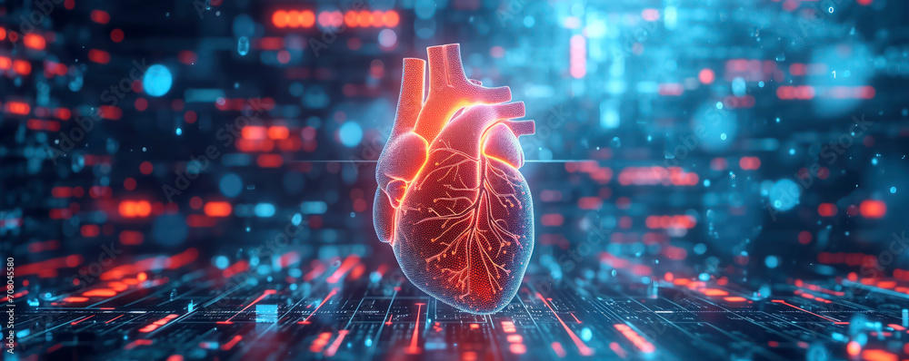 Abstract view of human heart. Concept of cardiology innovative ...