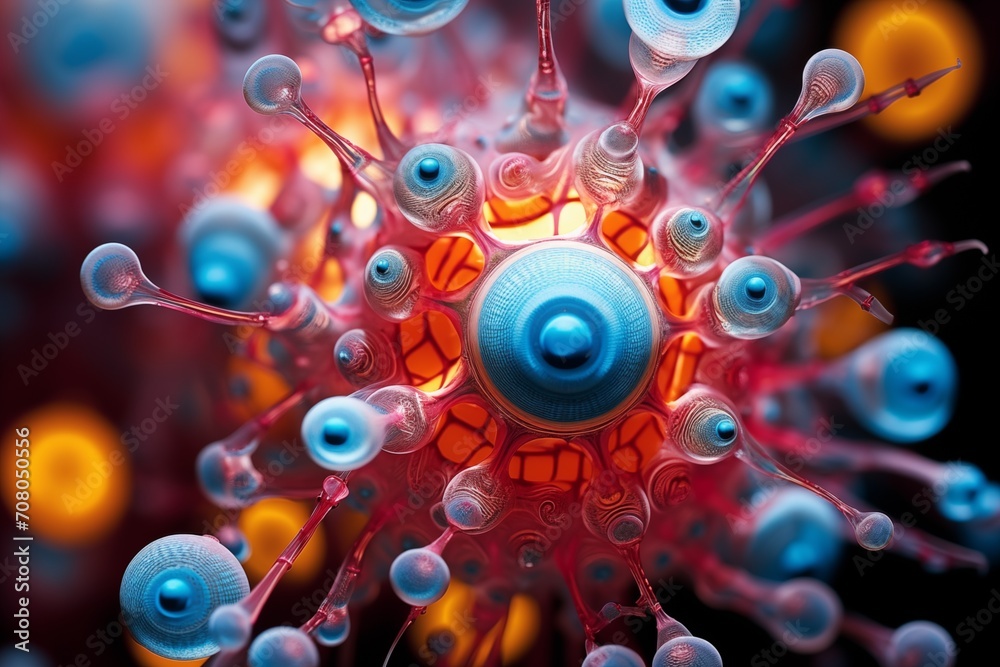 Electron microscopic structure of hydrogen atom b Stock Photo | Adobe Stock