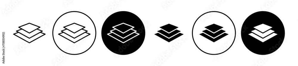 Three Layer vector illustration set. Floor level and paper stack sign ...