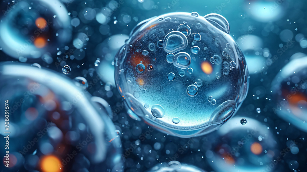 cellular therapy and regeneration, microscopic view of body cells ...