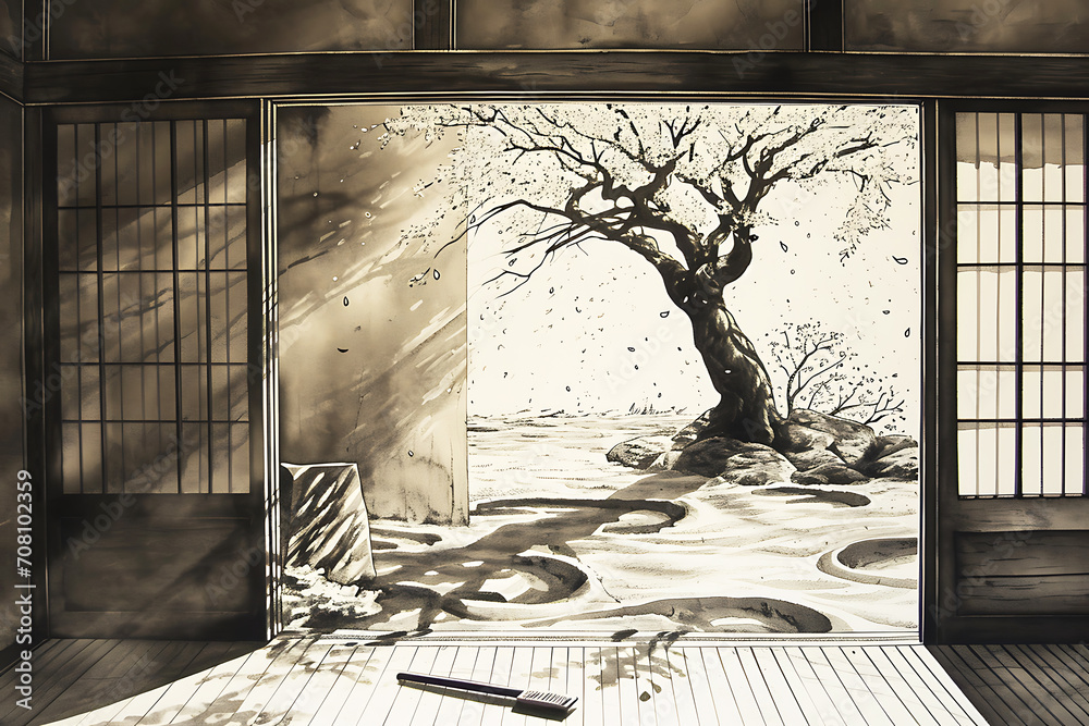 Monochrome Zen: Shadow and Light in a Japanese Garden. Shade and light ...