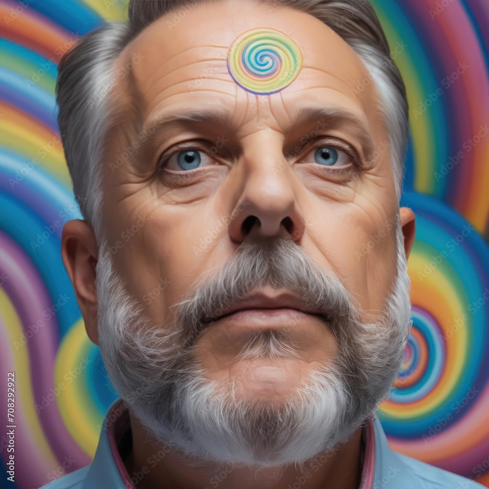 Hypnotic Man - Close-up portrait under the influence of nitrous oxide ...
