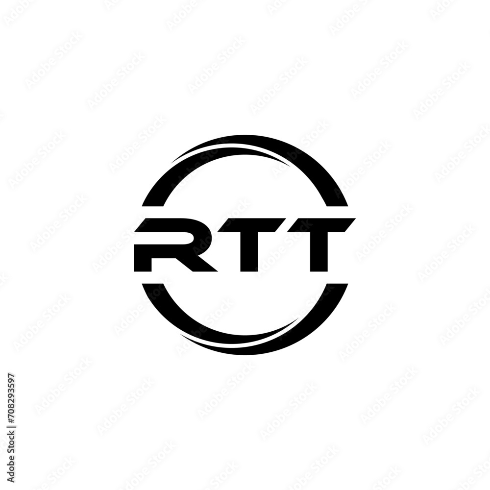 RTT letter logo design with white background in illustrator, cube logo ...