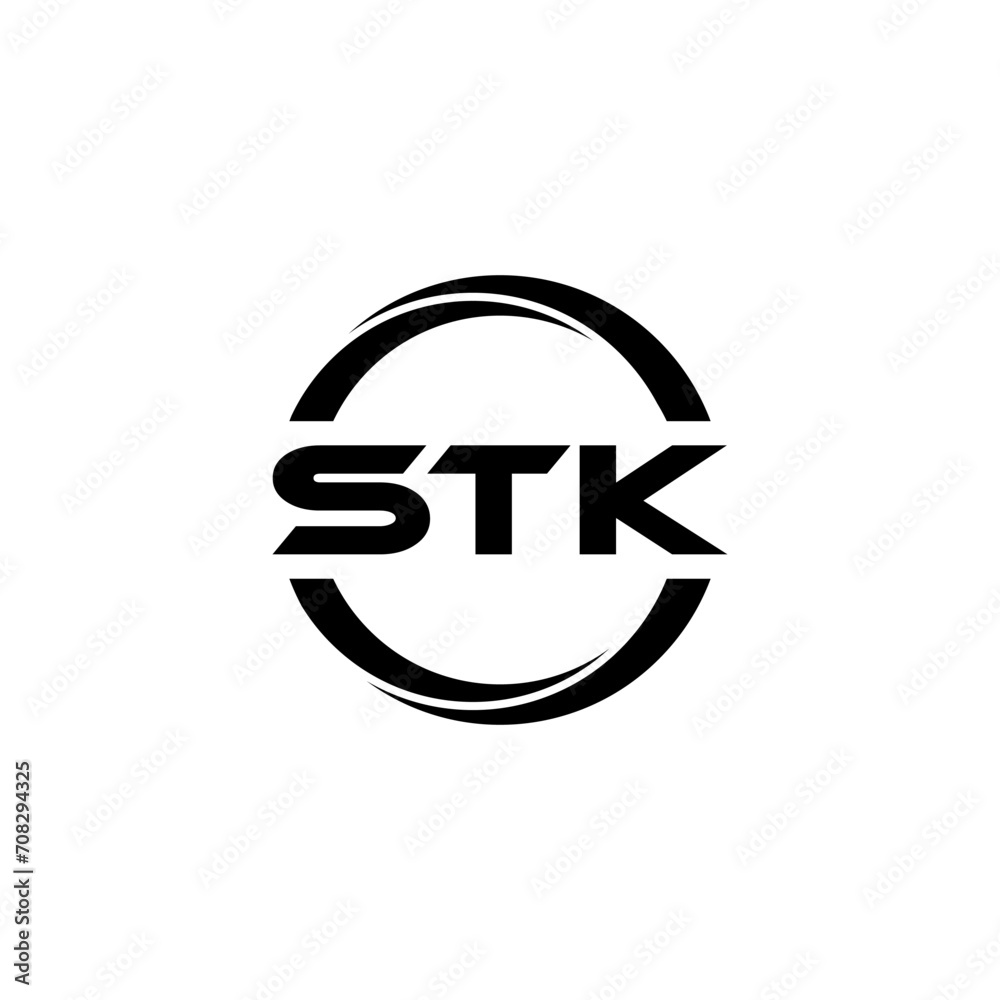 STK letter logo design with white background in illustrator, cube logo ...