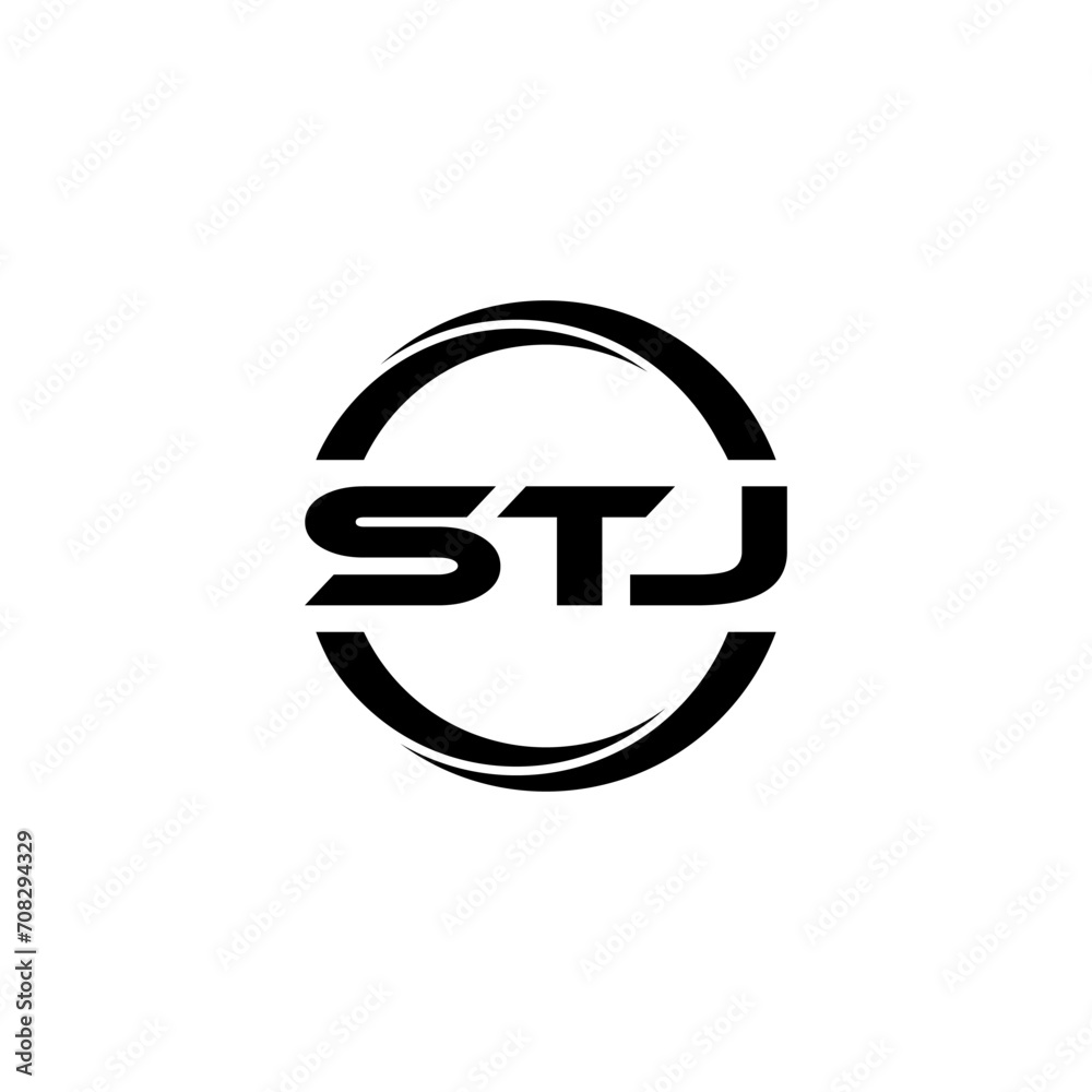 STJ letter logo design with white background in illustrator, cube logo ...