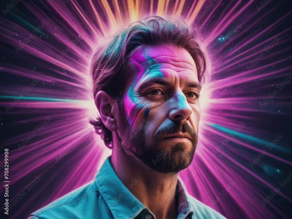 Mid Shot Portrait - Man under the influence of magnetic fields and ...