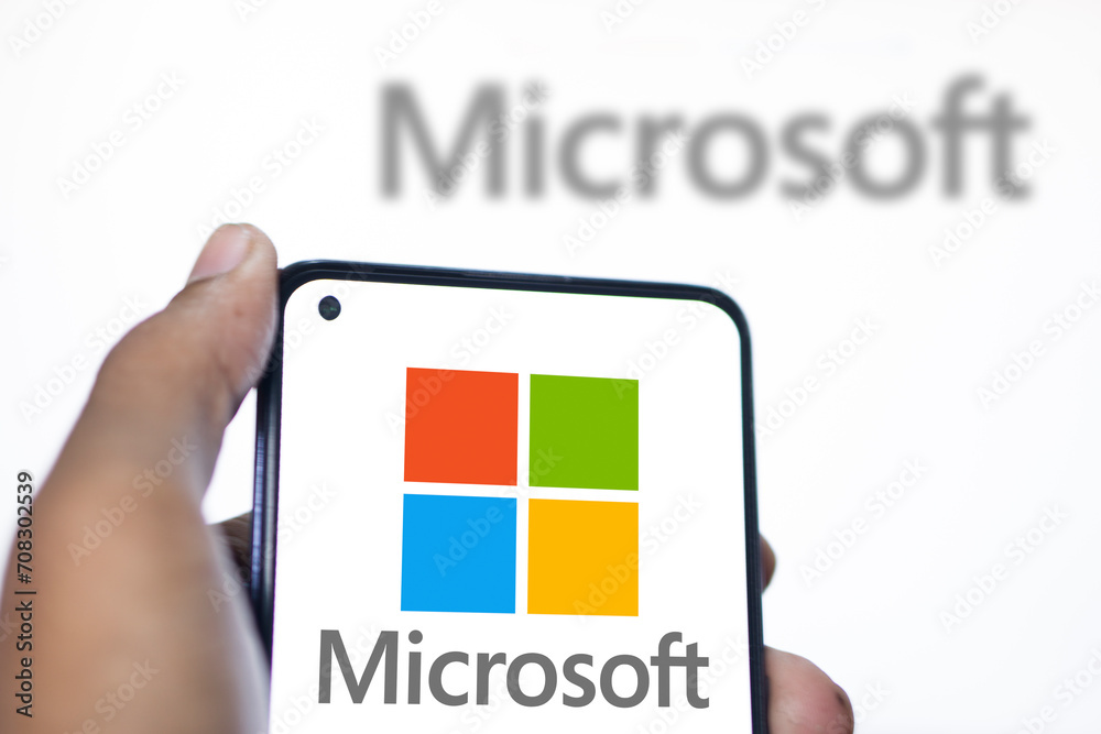 Dhaka, Bangladesh - 19 March 2024:Microsoft logo on smartphone ...