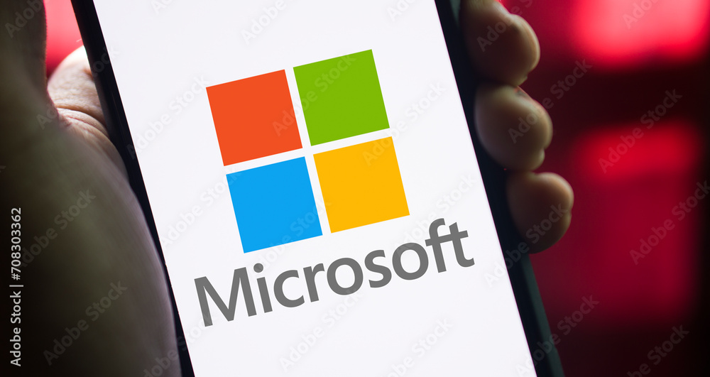 Dhaka, Bangladesh - 19 March 2024:Microsoft logo on smartphone ...