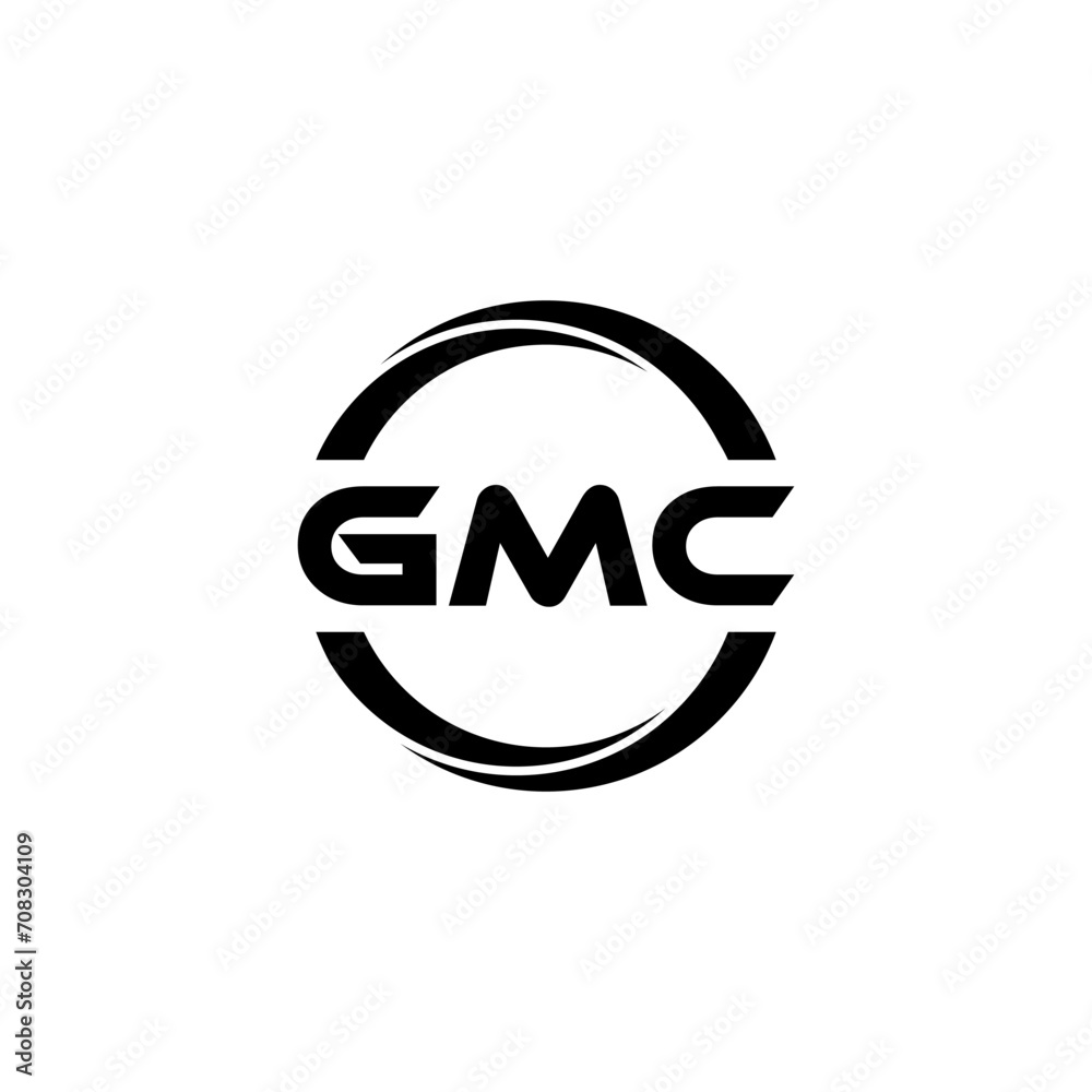 Vecteur Stock GMC letter logo design with white background in ...