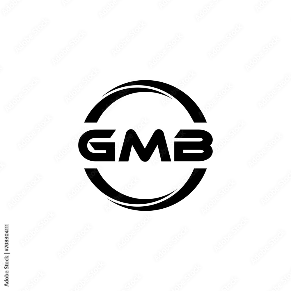 GMB letter logo design with white background in illustrator, cube logo ...