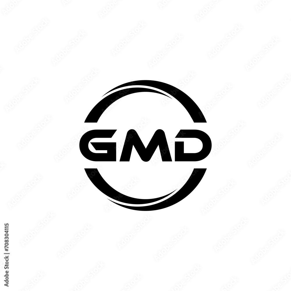 GMD letter logo design with white background in illustrator, cube logo ...