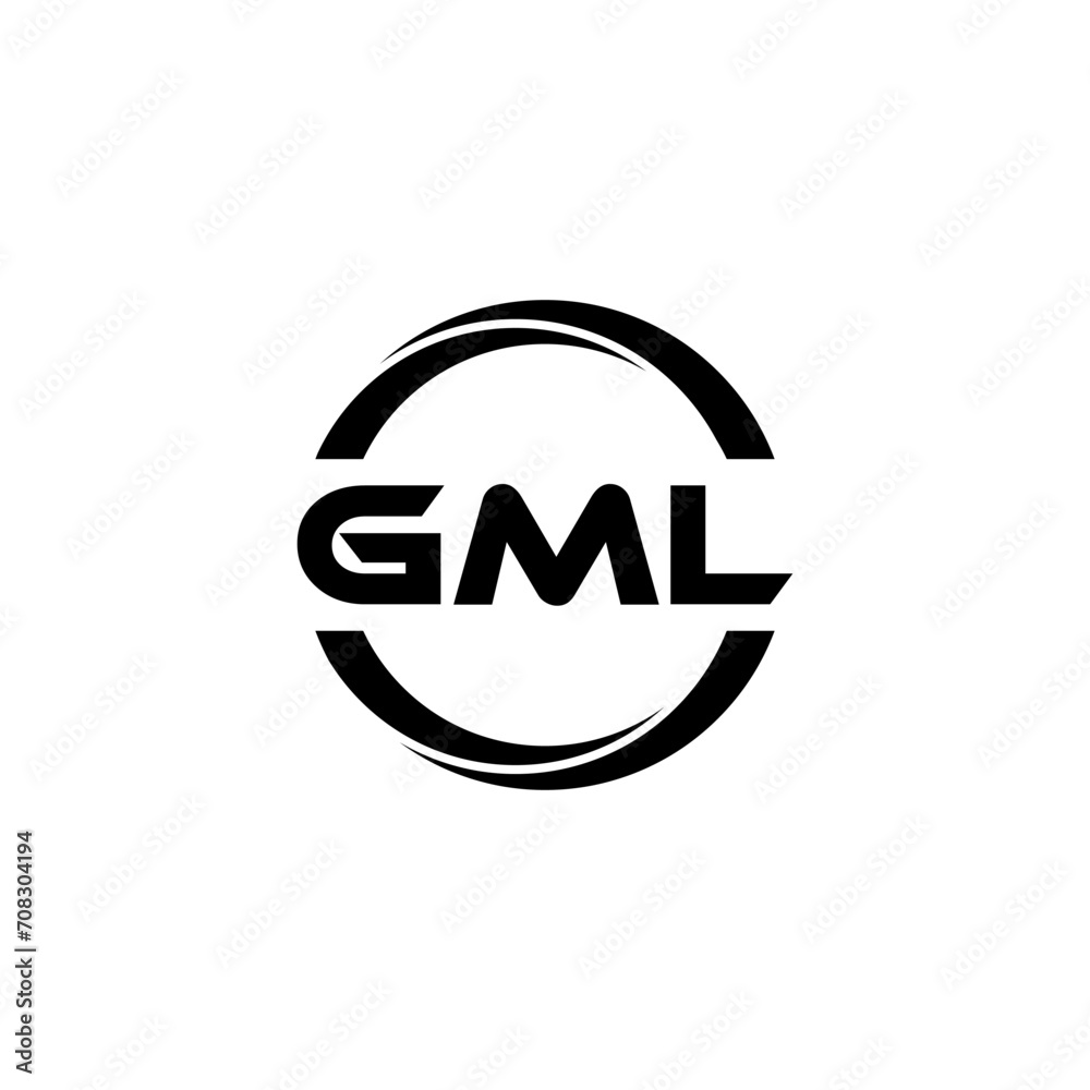 GML letter logo design with white background in illustrator, cube logo ...