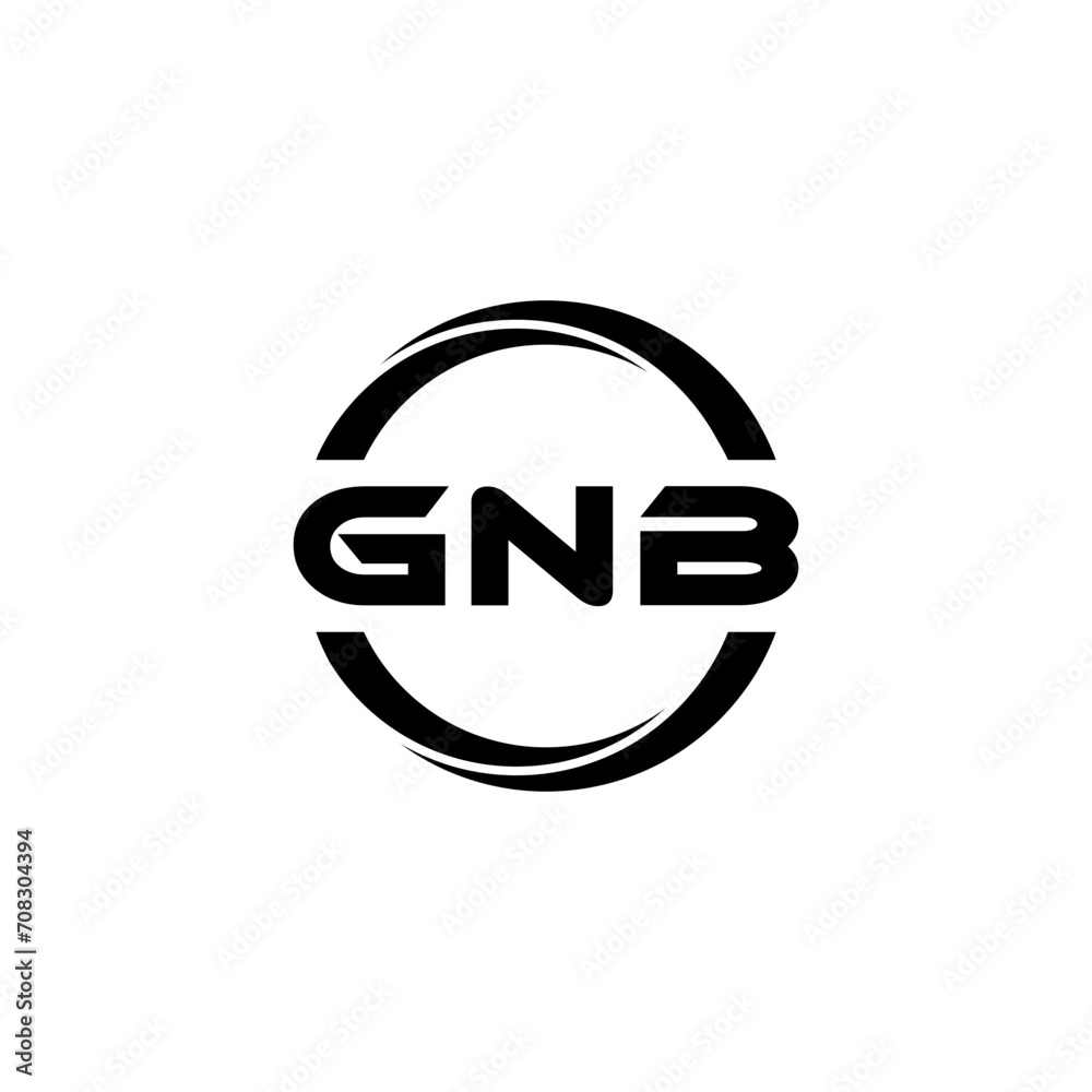 GNB letter logo design with white background in illustrator, cube logo ...
