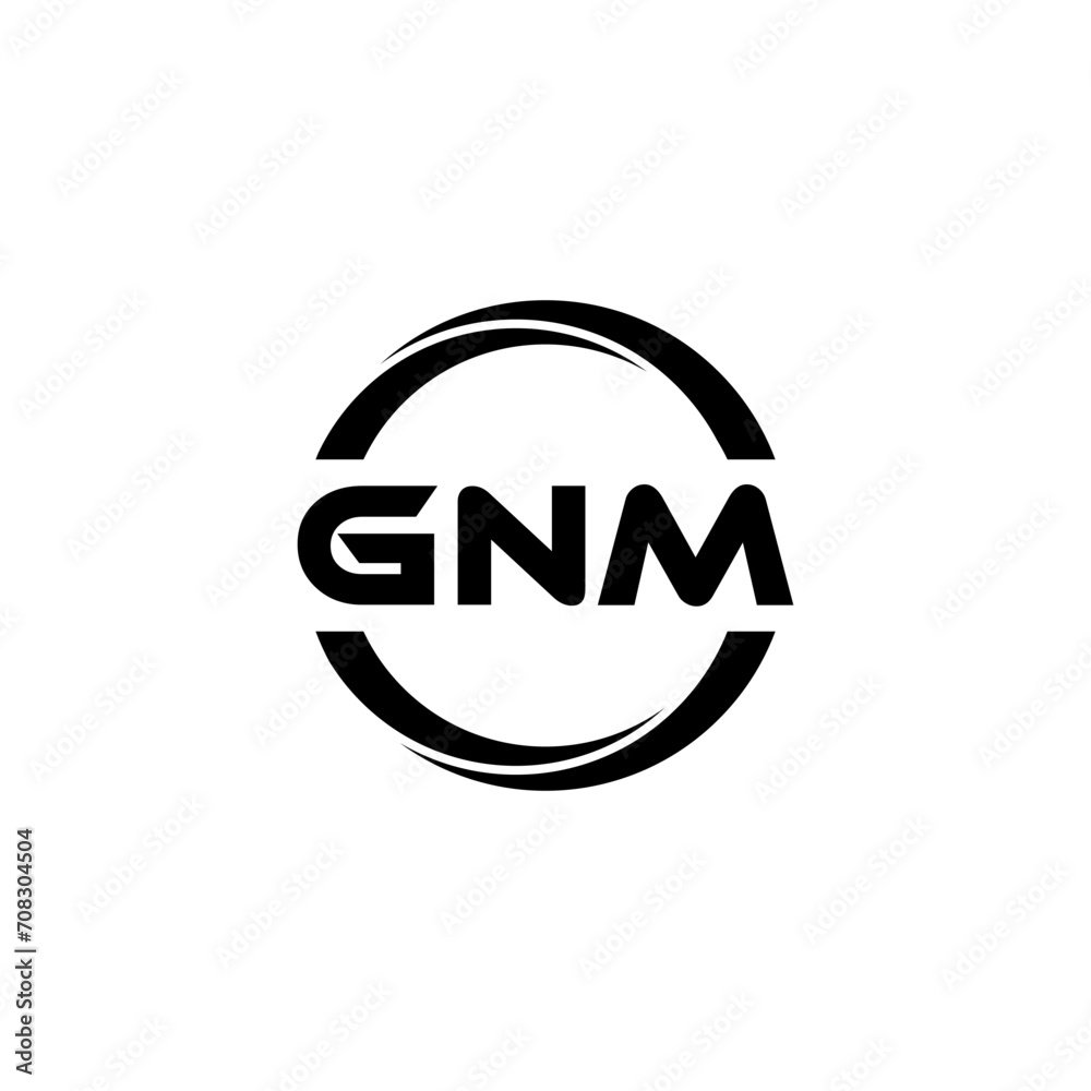 GNM letter logo design with white background in illustrator, cube logo, vector logo, modern ...