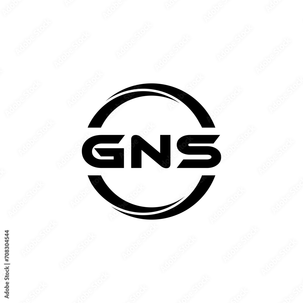 GNS letter logo design with white background in illustrator, cube logo ...