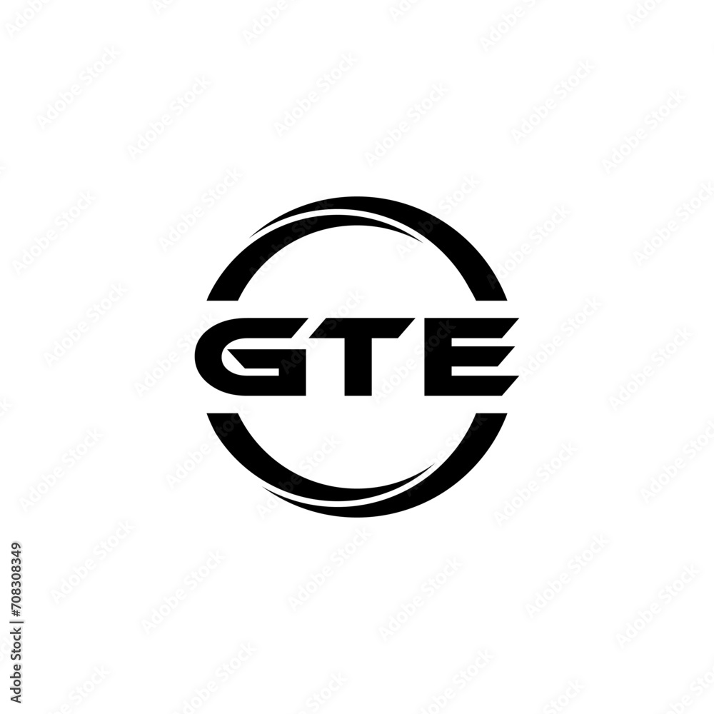 GTE letter logo design with white background in illustrator, cube logo ...