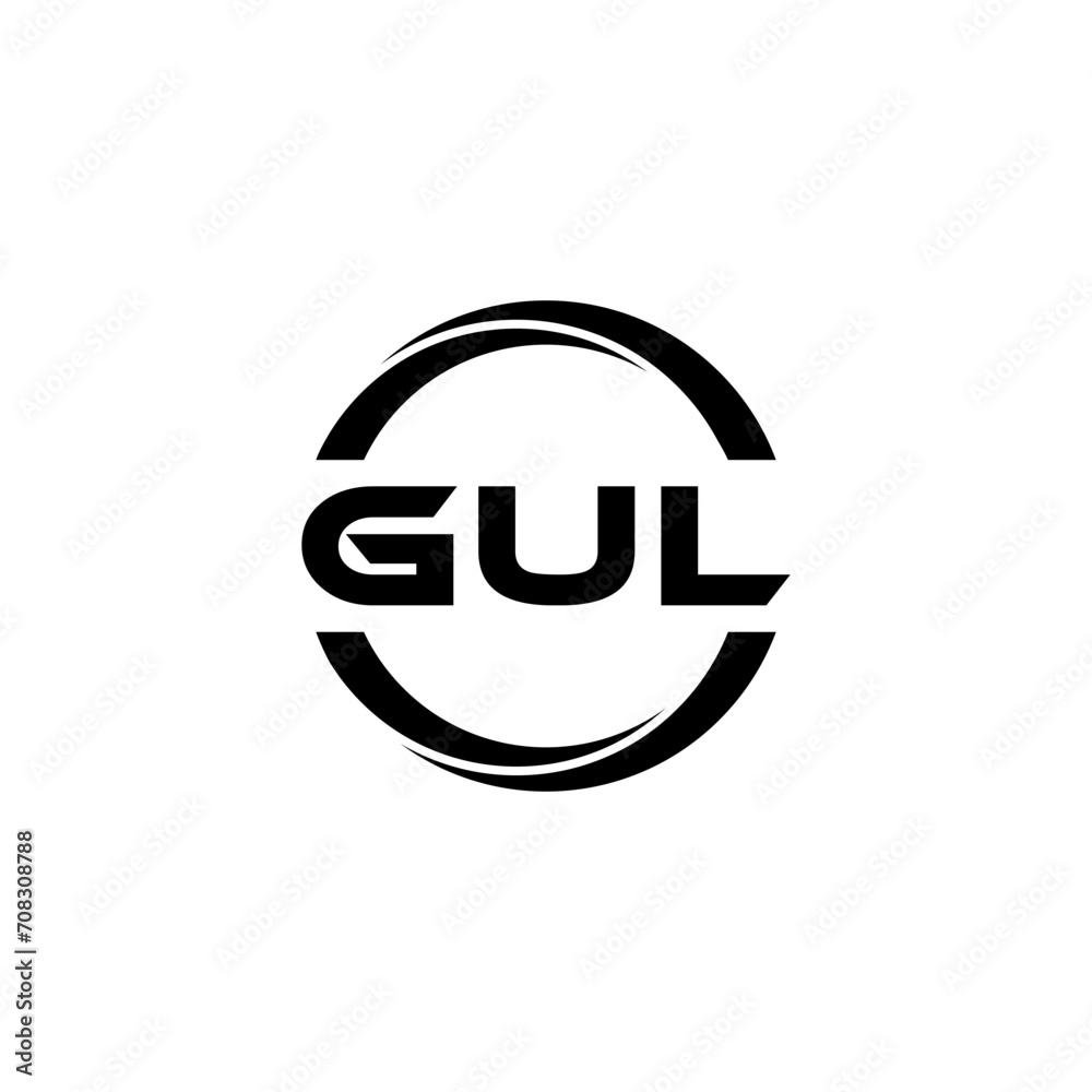 GUL letter logo design with white background in illustrator, cube logo ...