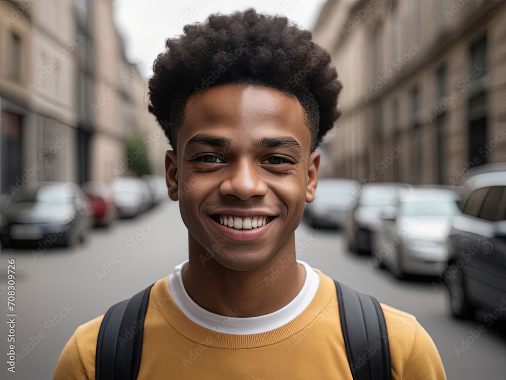 Close-up Portrait of a Strong and Joyful Light-Skinned Teenage Black ...