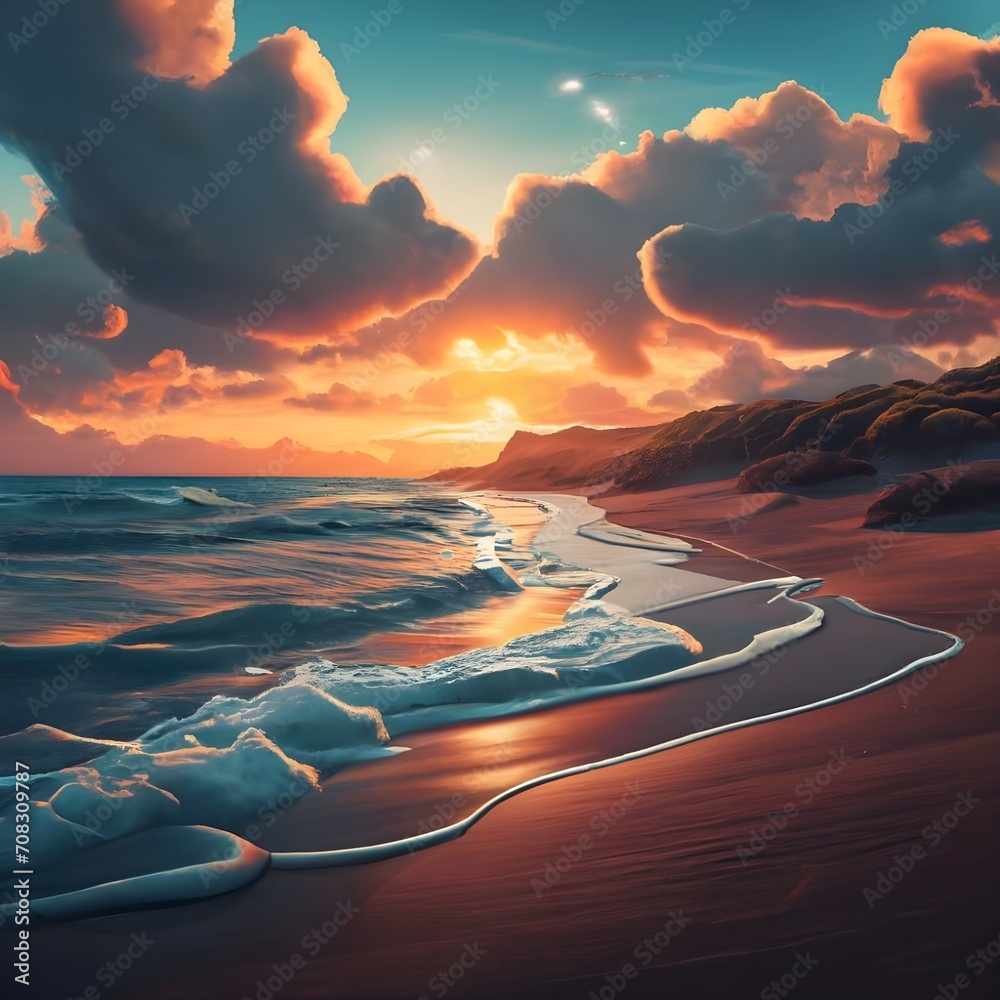 summer beach wallpaper photo, ai generated Image, A beach photo with ...